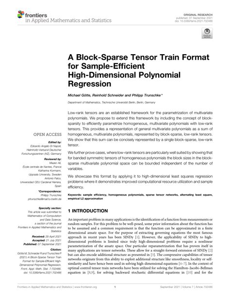 pdf a block sparse tensor train format for sample efficient high
