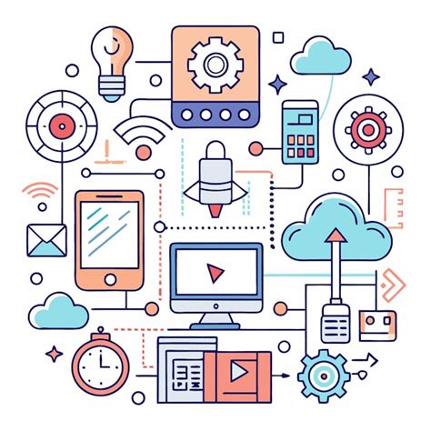 Connecting Ideas Technology A Seamless Workflow For Innovation Premium Ai Generated Vector