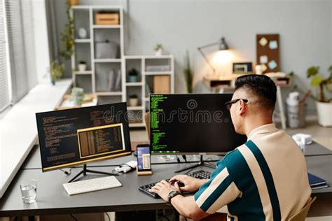 Software Developer In Office Stock Image Image Of Eyeglasses Modern