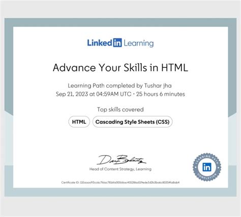 Tushar Jha On Linkedin Delighted To Share That I Have Completed My Course In Html A Wonderfully