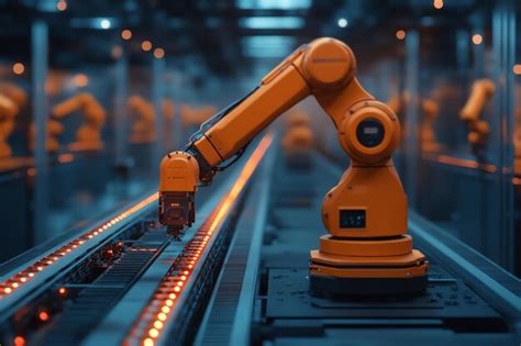 Industrial Robotic Arm Assembly Line Premium Ai Generated Image