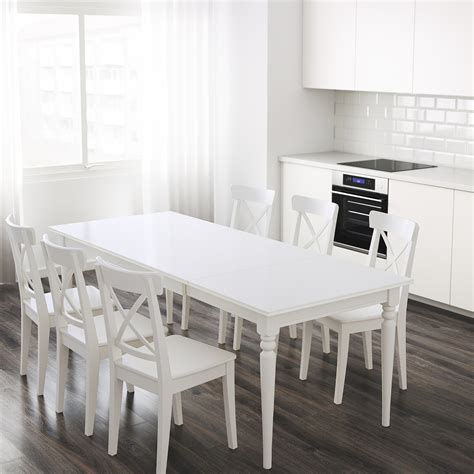 INGATORP Extendable table - white - IKEA
