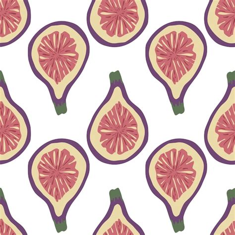 Premium Vector Fig Halves Seamless Pattern Vector Graphics