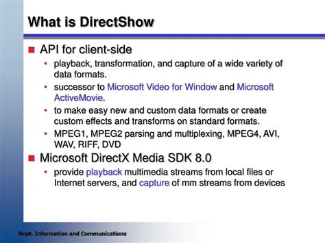 Ppt Directshow Overview Powerpoint Presentation Free Download Id