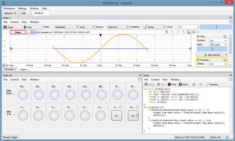 Waveforms Software And Python Script At Same Time Test And