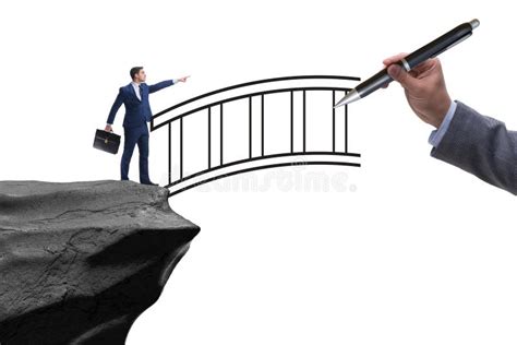 Hand Drawing Bridge In Business Concept Stock Image Image Of Building