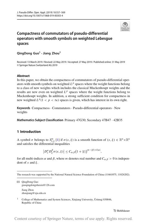 Compactness Of Commutators Of Pseudo Differential Operators With Smooth