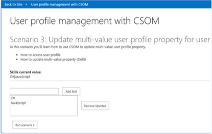 Read Or Update User Profile Properties Sample SharePoint Add In