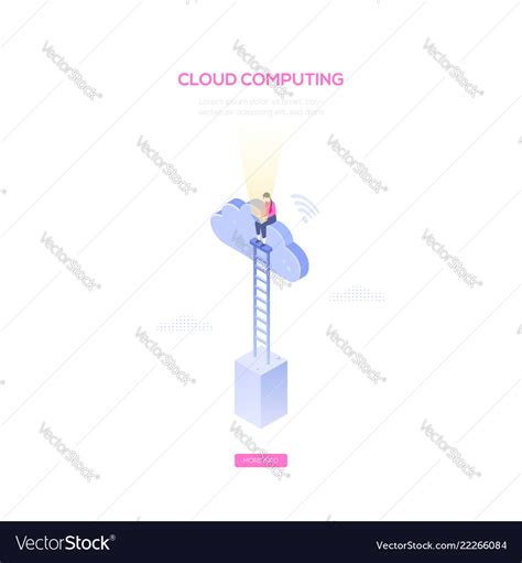 Cloud Computing Modern Isometric Web Royalty Free Vector