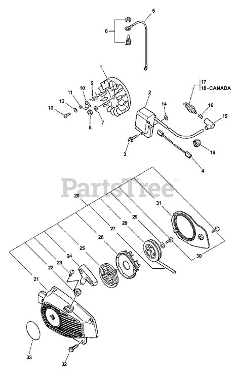 Echo Cs 3450 Echo Chainsaw Type 1e Ignition Starter Assembly Parts Lookup With Diagrams