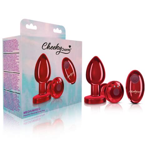 Vibrating Red Metal Remote Plug Medium VB CC
