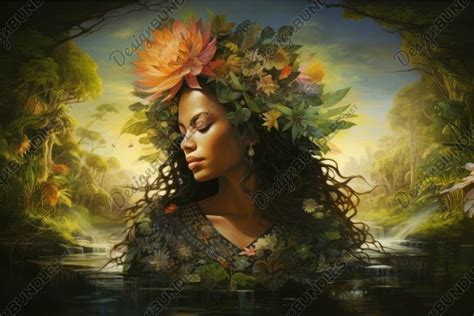 Ethereal Forest Nymph With Floral Headdress