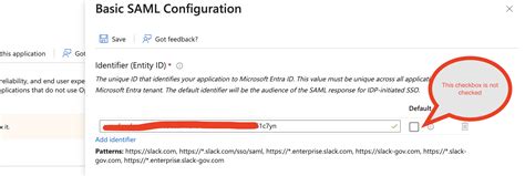 Updating The Identifieruri For Entra Id Saml Sso App Does Not Select It