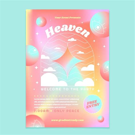 그라데이션 유행 수직 포스터 템플릿 무료 벡터