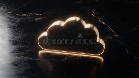 Cloud Computing Concept With Glowing Cloud Icon Stock Image Image Of Tech Futuristic 378715961