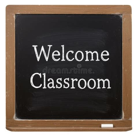 Welcome Classroom Blackboard Sign Stock Illustration Illustration Of
