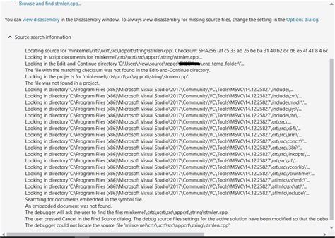 C Not Found You Need To Find To View The Source For The Current Call Stack Frame Stack