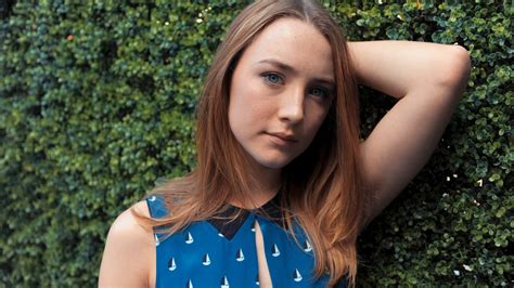 Download Wallpaper Look Leaves Hand Garden Actress Saoirse Ronan Saoirse Ronan Section