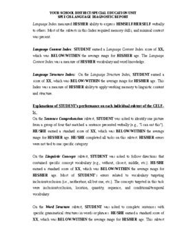 CELF Age By SLP Reports TPT