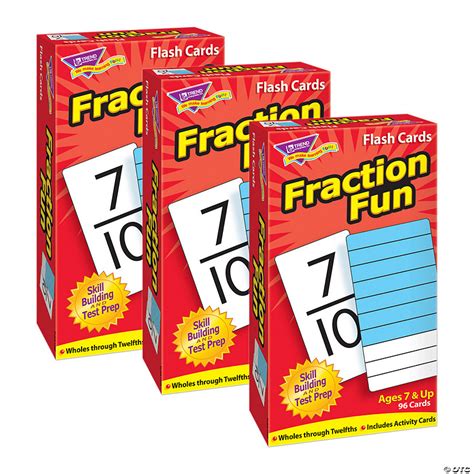 Trend Fraction Fun Skill Drill Flash Cards 3 Packs Oriental Trading