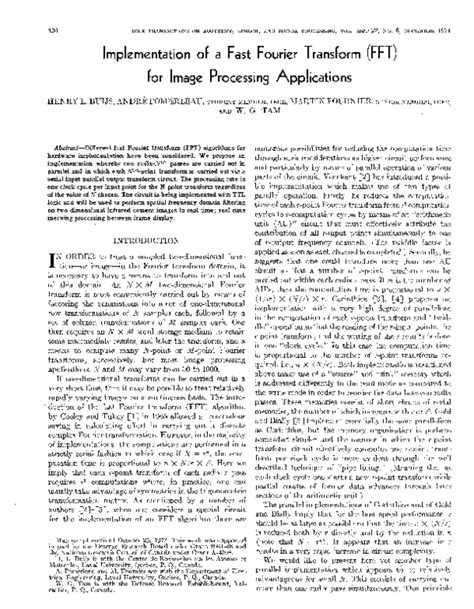 Fourier Transform Applications In Image Processing