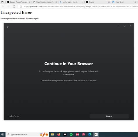 Trying To Log Into Oculus App To Access My Whole Library Of Games And This Is Where I Am At