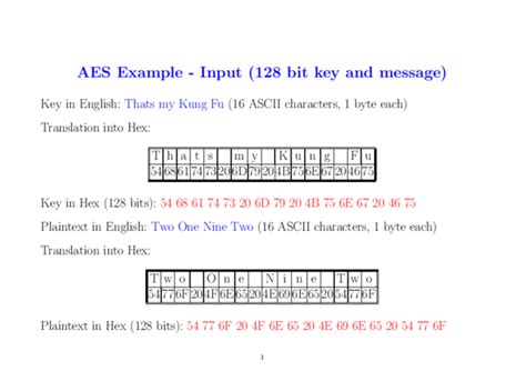 Pdf Aes Example Input 128 Bit Key And Message Quoc Nguyen