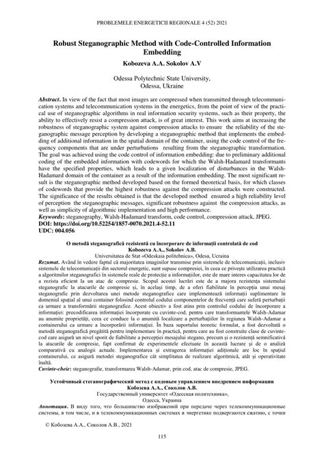 Pdf Robust Steganographic Method With Code Controlled Information Embedding