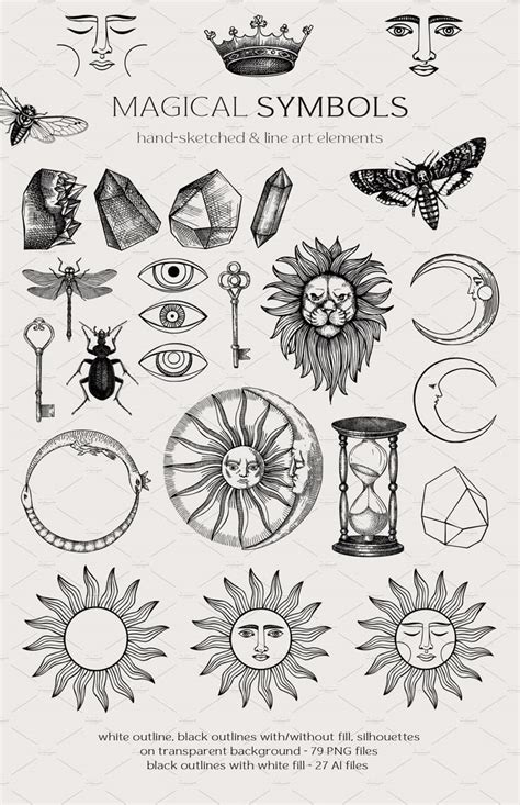 Alchemy Magical Elements And Symbols By Yevheniia Magical Symbols