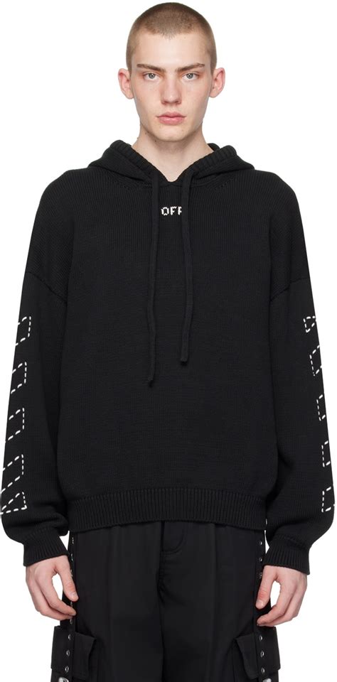 Off White Black Stitch Arr Hoodie Off White
