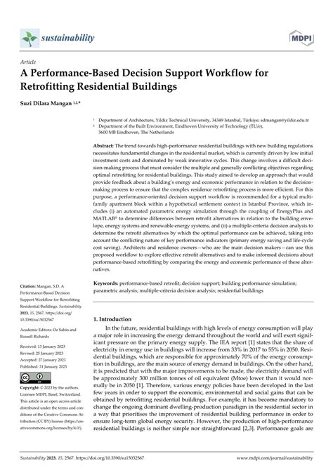 Pdf A Performance Based Decision Support Workflow For Retrofitting Residential Buildings