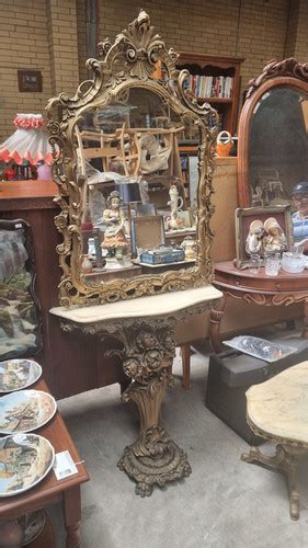 Mirrored Hall Table Ornate Baroque Style Mirror And Brass Hall Table