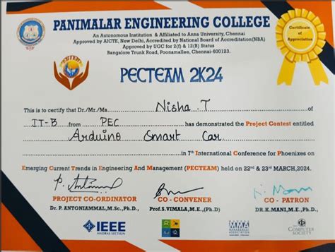 Nisha T On Linkedin Pecteam 2k24