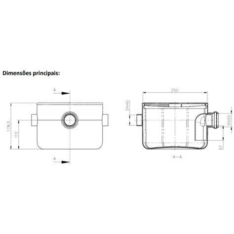 Caixa De Gordura Sifonada Tampa Quadrada 250 X 172 X 50 Herc Madareli