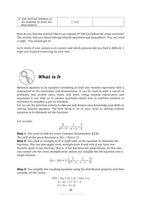 General Mathematics Module 6 Solving Rational Equations And Inequalities Shs Modules