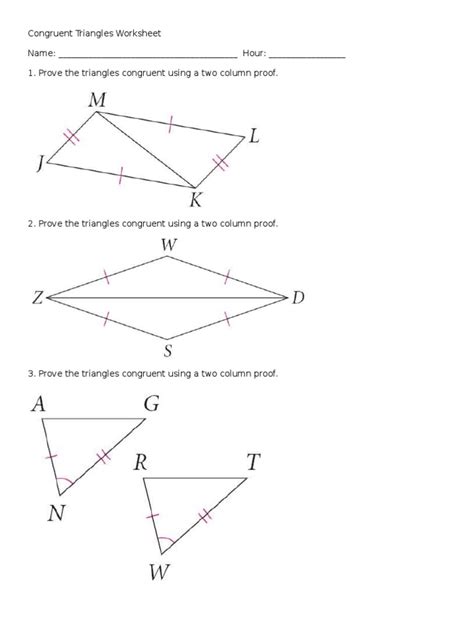 Column Proof Extra Practice PDF Triangle Geometry Worksheets Library
