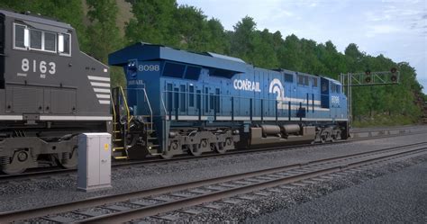 Norfolk Southern Es44ac Heritage Unit 8098 In Conrail Livery Train
