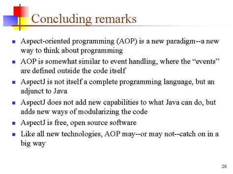 Aspectoriented Programming Programming Paradigms N Procedural Programming N