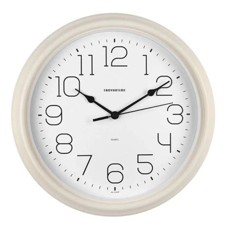 Часы настенные Troykatime круглые пластик цвет кремовый бесшумные D31 см купить C доставкой на