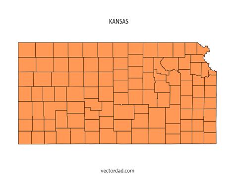 Free Printable Colored Blank Map Of Kansas County Free Printable Colored Blank Map Of Kansas County