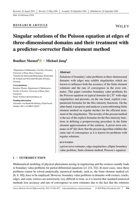 Singular Solutions Of The Poisson Equation At Edges Of Three‐dimensional Domains And Their