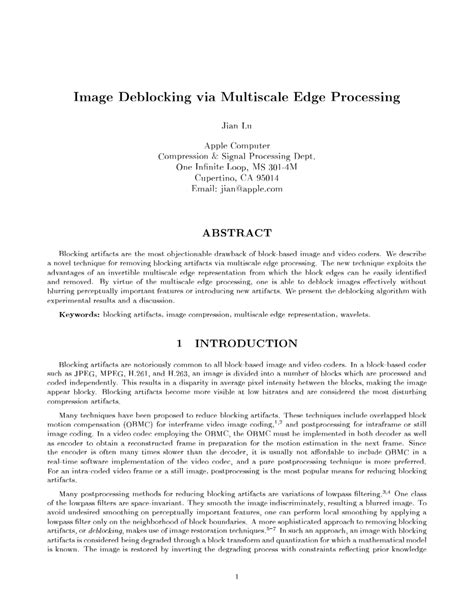 Pdf Image Deblocking Via Multiscale Edge Processing