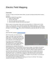 Physics II Lab 02 Electric Field Mapping Docx Electric Field Mapping Overview This Lab Is To