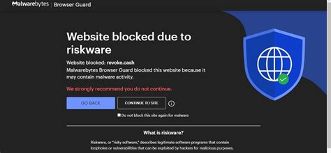 Revoke Cash Website Blocking Malwarebytes Forums