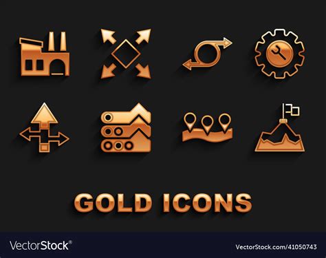 Set Graph Chart Diagram Wrench And Gear Royalty Free Vector