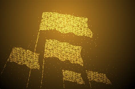 추상적인 기하학적 Bokeh 서클 도트 픽셀 패턴 플래그 그룹 모양 골드 컬러 그림 복사 공간 벡터 Eps 10 갈색 그라데이션
