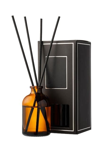 Premium Photo Aromatic Diffuser Bottle With Sticks Isolated On White Background