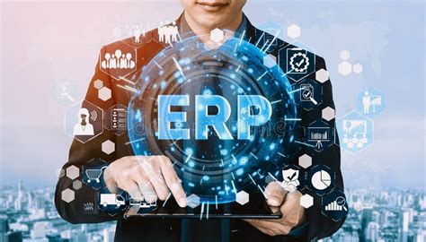 Enterprise Resource Management Erp Software System For Business Resources Uds Stock Image