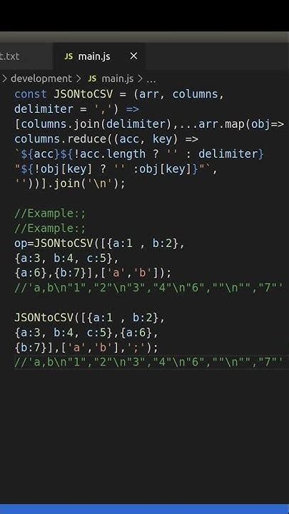 converts an array of objects to a comma separated values csv in javascript shorts youtube