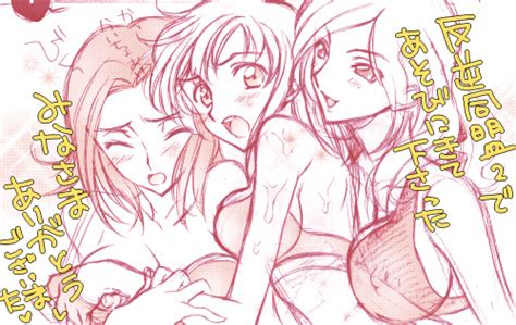 Kouzuki Kallen Shirley Fenette And Milly Ashford Code Geass Drawn